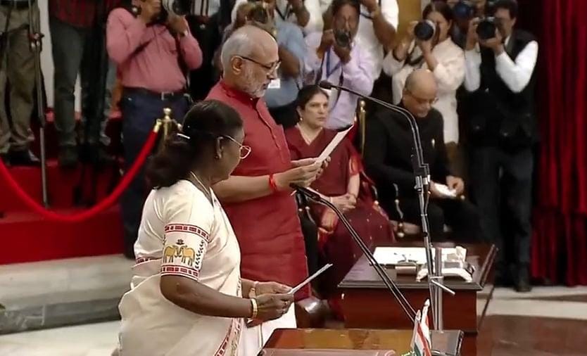 C P Radhakrishnan takes oath as 15th Vice President of India