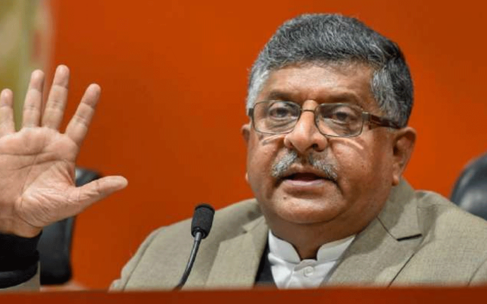 Minister Ravi Shankar Prasad says Twitter denied him access to his account for almost an hour