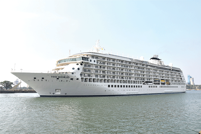 Cruise vessel ‘The World’ arrives in New Mangalore port with 123 passengers