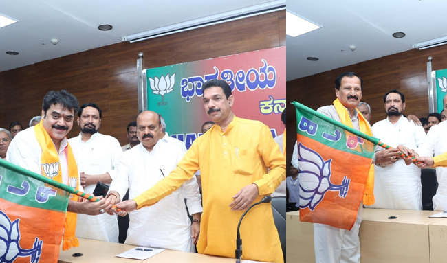 Actor Shashi Kumar, ex-MP Muddahanumegowda, retired IAS officer join BJP